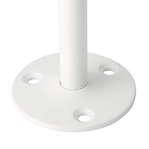 Mooche 4Pcs Curtain Closet Rod Holder Ceiling-Mount Bracket Pipe Flange Wardrobe Closet Pole End Supports Socket 1 Inch, Stainless Steel White Finished, MFL4025W-4P