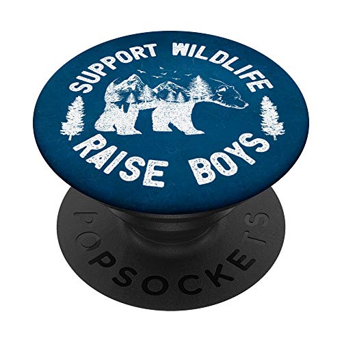 Funny Support Wildlife Raise Boys Gift for Mom and Dad PopSockets Grip and Stand for Phones and Tablets