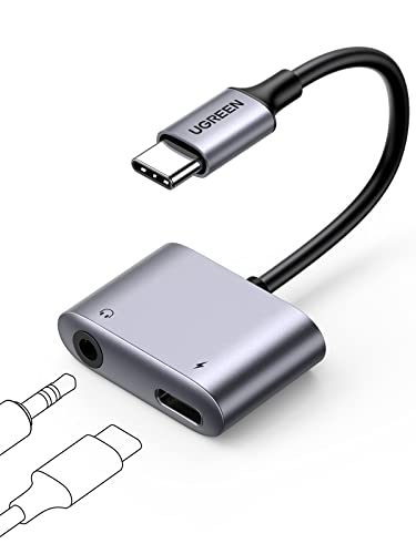 UGREEN USB C to 3.5mm Headphone and Charger Adapter 2 in 1 Type C to Aux Audio Jack with PD 60W Fast Charging Dongle for Stereo Earbuds Compatible with Samsung S23/S22 Note20/10 Pixel 5/4 iPad Pro Air