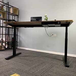 VWINDESK VJ201-S3 Electric Height Adjustable Sitting Standing Desk Frame Only/Sit Stand - Dual Motors 3 Segment Motorized Desk Base Only,Black