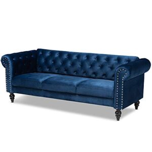 Baxton Studio Sofas, Navy Blue/Black