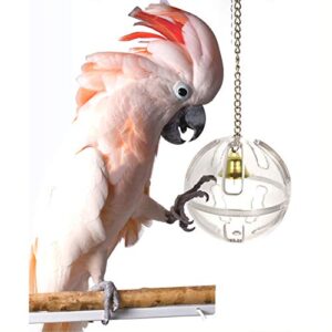 N/ hfjeigbeujfg Bird Toy,Parrot Cage Chewing Toys Pets Bird Parrot Food Feeder Foraging Bell Chain Ball Cage Feeding Chew Toy - Threaded Ball