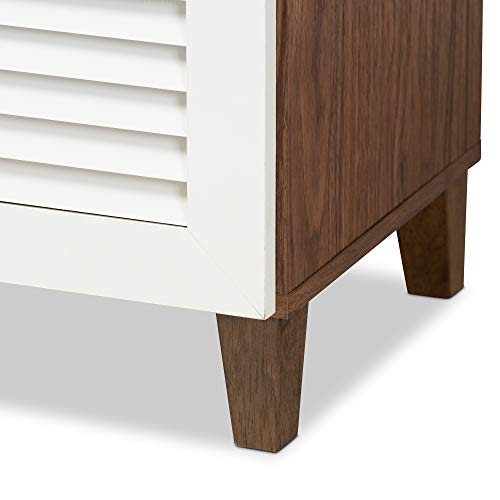 Baxton Studio Shoe Cabinets, White/Walnut