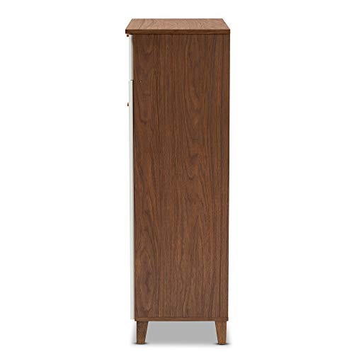 Baxton Studio Shoe Cabinets, White/Walnut