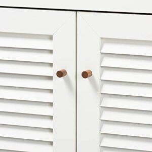 Baxton Studio Shoe Cabinets, White/Walnut