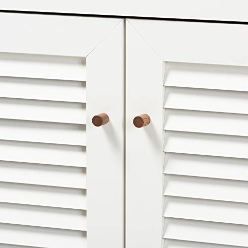 Baxton Studio Shoe Cabinets, White/Walnut