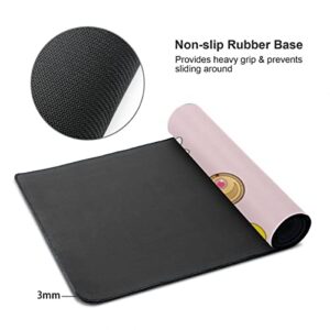 Pink Moon Rectangle Anime Non Slip Rubber Mousepad Mouse Pads/Mouse Mats Case Cover with Designs for Office Home Woman Man 30x15.7 Inch(75x40 cm)