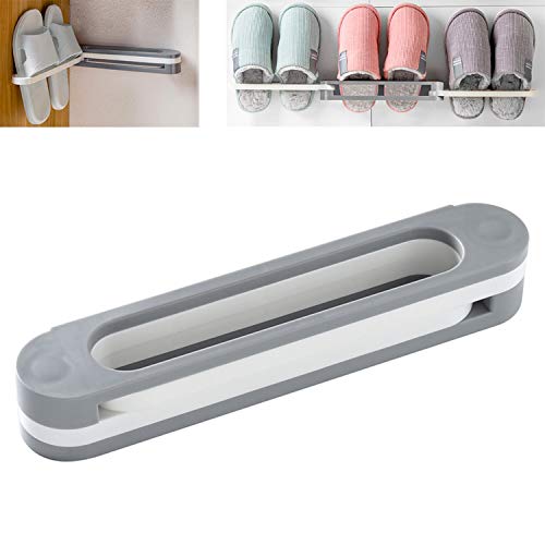 M MOACC Slippers Rack Hanging Shoe Organizers,3 in 1 Folding Holder Shoes Hanger Wall Mounted Shoe and Bathroom Towel Organizer Rack(Grey)