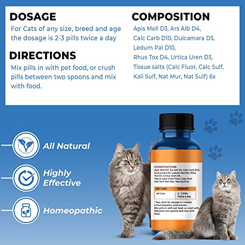 BestLife4Pets All-Natural Healthy Skin and Allergy Relief For Cats - Allergy Medicine For Cats; Cat Allergy Medication; Cat Itchy Skin Treatment - Strengthen Immune System - Easy to Use Pills (450 ct)