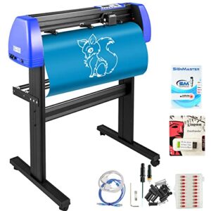 VEVOR Vinyl Cutter 34 Inch Vinyl Cutter Machine with 20 Blades Maximum Paper Feed 870mm Vinyl Plotter Cutter Machine with Sturdy Floor Stand Adjustable Force and Speed for Sign Making PC ONLY