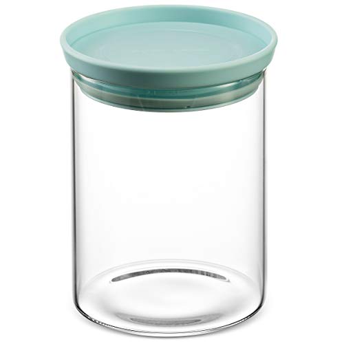 Godinger Food Storage Containers, Stackable Organization Canister Glass Jars - Medium, Set of 3