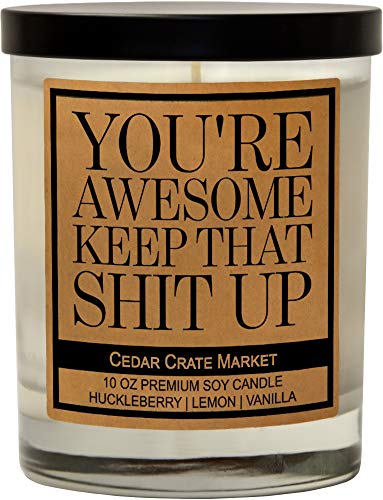 You're Awesome Keep That S Up - Friendship Candle Gifts for Women, Men, Best Friends Birthday Candle Gifts for Friends Female, Funny Candle Gifts for Women, Cute Going Away Gift for BFF, Bestie