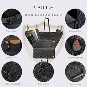 Vailge Dog Seat Cover for Back Seat, 100% Waterproof Dog Car Seat Covers with Mesh Window, Scratch Prevent Antinslip Dog Car Hammock, Car Seat Covers for Dogs, Dog Backseat Cover for Cars,Standard