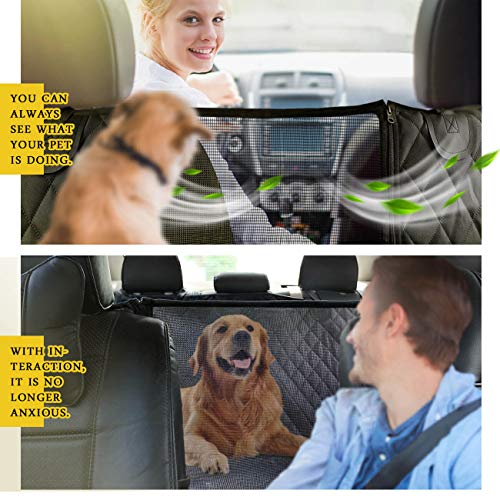 Vailge Dog Seat Cover for Back Seat, 100% Waterproof Dog Car Seat Covers with Mesh Window, Scratch Prevent Antinslip Dog Car Hammock, Car Seat Covers for Dogs, Dog Backseat Cover for Cars,Standard