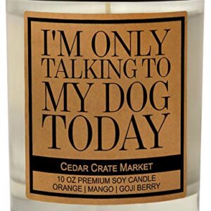 Funny Dog Candles Gifts for Women, Men, Dog Lovers, Pet Candle for Home, House, Dog Mom Gifts, Pet Mom, Fur Mamas, Dog Dads, Foster, Rescue, Adoption Pet Families (I'm Only Talking to My Dog Today)