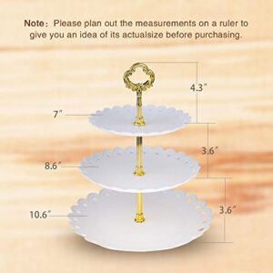 White round plate 3 tiered serving stand tray cake stands cupcake holder dessert stand table decorations for party Kids Birthday Tea Party Baby Shower set of 2