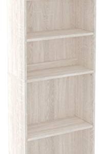 Signature Design by Ashley Dorrinson Modern Farmhouse 71" Bookcase with 4 Shelves, Weathered Whitewash