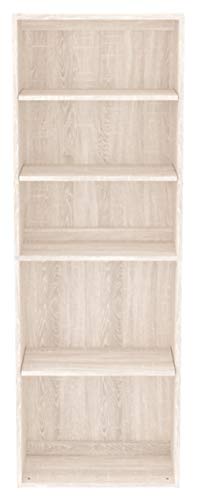 Signature Design by Ashley Dorrinson Modern Farmhouse 71" Bookcase with 4 Shelves, Weathered Whitewash