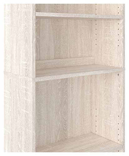 Signature Design by Ashley Dorrinson Modern Farmhouse 71" Bookcase with 4 Shelves, Weathered Whitewash