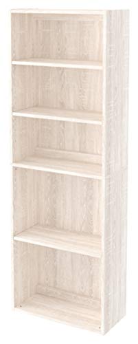 Signature Design by Ashley Dorrinson Modern Farmhouse 71" Bookcase with 4 Shelves, Weathered Whitewash