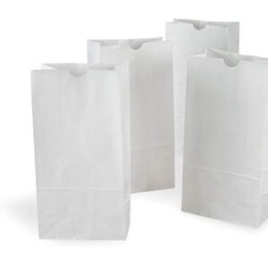 8 lb white paper bags 500/Bundle white lunch bags Great for Grocery/Lunch Bags 8 Pound White Paper Bag - Pack Of 500 (8 lb)