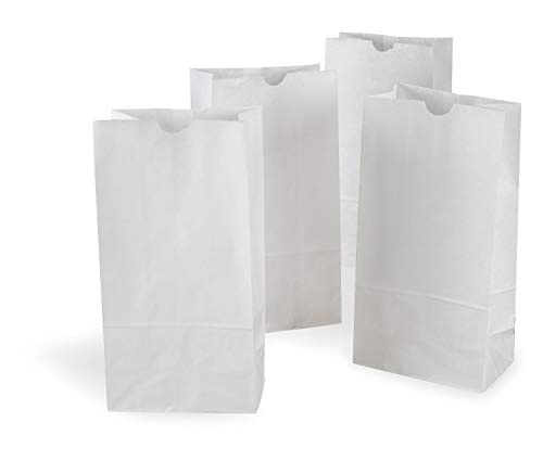 8 lb white paper bags 500/Bundle white lunch bags Great for Grocery/Lunch Bags 8 Pound White Paper Bag - Pack Of 500 (8 lb)