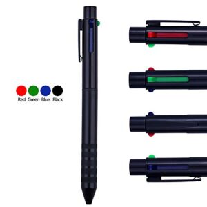 DUNBONG Multi Color Pen Black 4 In 1 Multi function Pen with Black, Blue, Red, Green, Metal Gel Ballpoint Pen, 1-Count (Black)