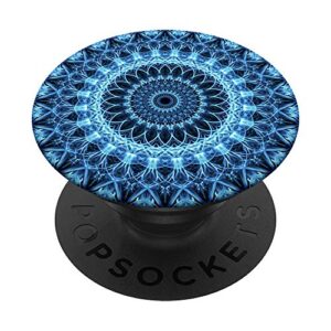 blue mandala pop mount socket cute designed divine mandala popsockets popgrip: swappable grip for phones & tablets