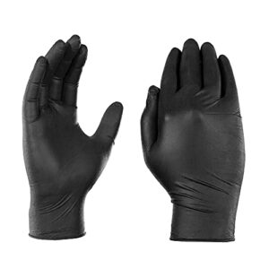 1st Choice Black Nitrile Disposable Exam Gloves 3 Mil, Latex and Powder-Free, Food-Safe, Textured, Large, Box of 100