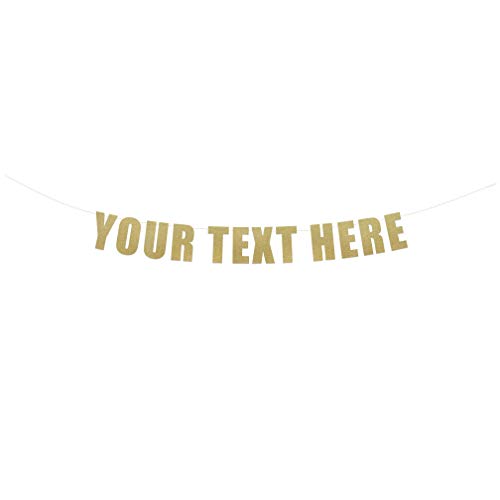 Your Text Here banner - Funny Rude Customize Your Party Banner Signs | Custom Text/Phrase Banner | Make Your Own Banner Sign | StringItBanners (Gold Glitter)