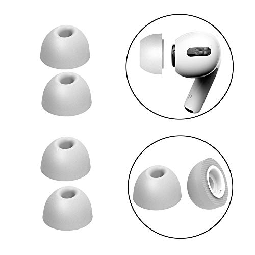 2 Pairs Eartips Compatible with Airpods Pro Earphone Tips Replacement Ear Plugs Eargels Silicone Buds Memory Foam Earphone Tips for Airpods Pro 3rd Gen (Gray, Small)