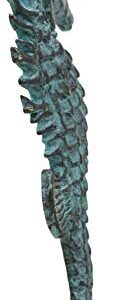 Ebros Verdigris Coastal Marine Ocean Nautical Seahorse Single Wall Mounted Brass Coat Hook Figurine Nautical Sea Life Metal Hangers or Hooks Decor Sculpture Seahorses Coral Reef Creatures (2)