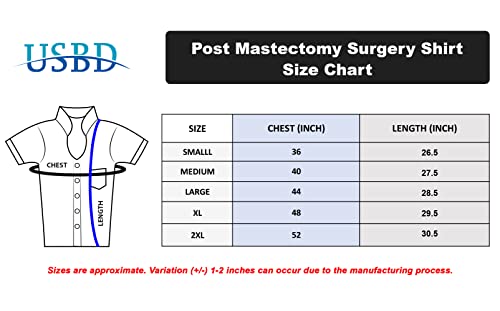 USBD Post Mastectomy Surgery Recovery Shirt Camisole (Pink, Large)