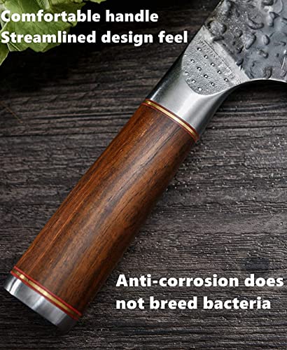 Smith Chu Handmade Forged Serbian Meat Cleaver Knife with Sheath Chef's knvies Full Tang Butcher Knife Outdoor Meat Vegetable Cleaver for Family, BBQ or Camping