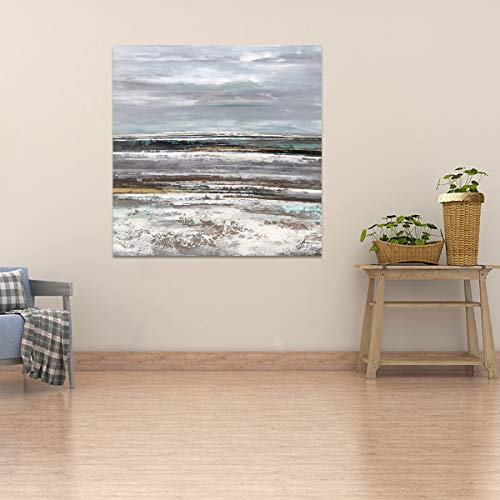 Yihui Arts Seascape Wall Art - Abstract Coastal Artwork Picture - Beach Oil Painting on Wrapped Canvas Art for Living Room Bedroom Office Decor