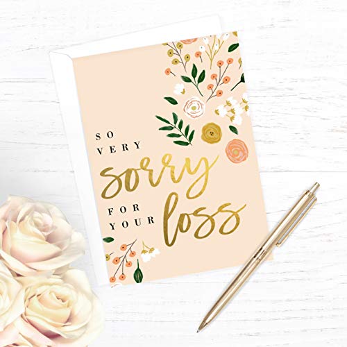 Canopy Street Modern Floral Sympathy Cards / 25 Sympathy Cards / 5 Floral Thinking Of You Greeting Card Designs / 4 5/8" x 6 1/4" Condolences Note Cards