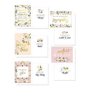 Canopy Street Modern Floral Sympathy Cards / 25 Sympathy Cards / 5 Floral Thinking Of You Greeting Card Designs / 4 5/8" x 6 1/4" Condolences Note Cards