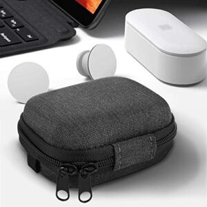 Geekria UltraShell Earbud Case Compatible with Microsoft Surface Earbuds, Tozo T6, Sony LinkBuds WF-L900 Case, Replacement Hard Shell Travel Carrying Bag with Cable Storage (Dark Grey)