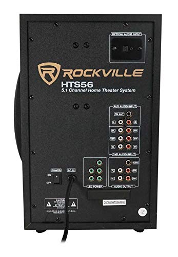 Rockville Hybrid Home Theater Karaoke Machine System w/8" Sub+(2) Wireless Mics