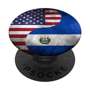 usa and el salvador yin yang - salvadoran american flag popsockets swappable popgrip