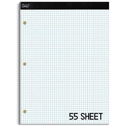 Mr. Pen- Engineering Paper Pad, Graph Paper, 5x5 (5 Squares per inch), 8.5"x11", 55 Sheets, 3-Hole Punched, Engineering Pad, Grid Paper, Graphing Paper, Computation Pads, Drafting Pad, Blueprint Paper