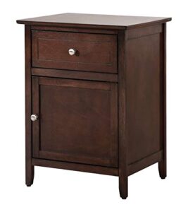 glory furniture 1 drawer /1 door nightstand, cappuccino