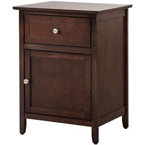 Glory Furniture 1 Drawer /1 Door Nightstand, Cappuccino