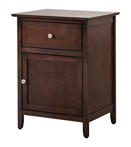 Glory Furniture 1 Drawer /1 Door Nightstand, Cappuccino