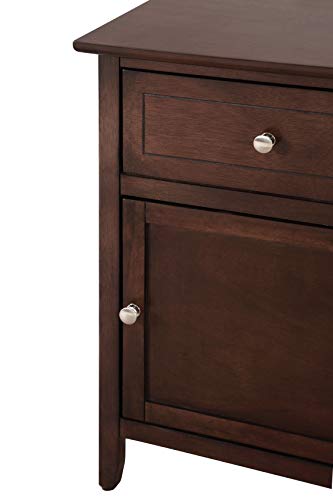 Glory Furniture 1 Drawer /1 Door Nightstand, Cappuccino