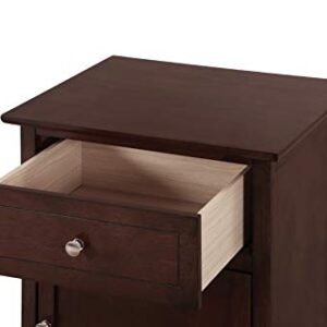 Glory Furniture 1 Drawer /1 Door Nightstand, Cappuccino