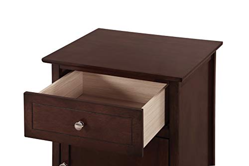 Glory Furniture 1 Drawer /1 Door Nightstand, Cappuccino