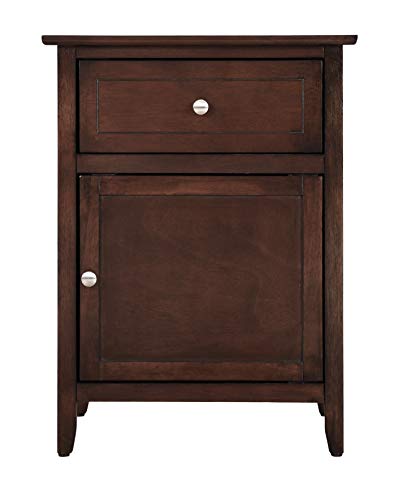 Glory Furniture 1 Drawer /1 Door Nightstand, Cappuccino