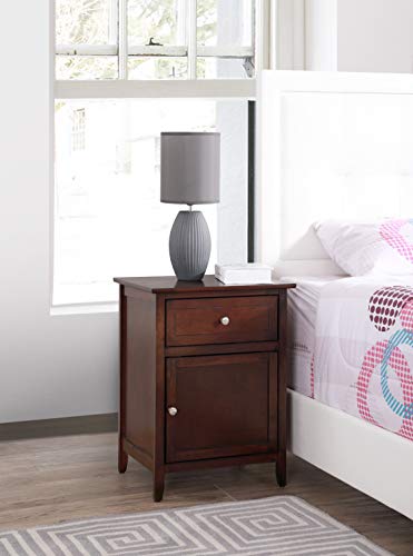 Glory Furniture 1 Drawer /1 Door Nightstand, Cappuccino