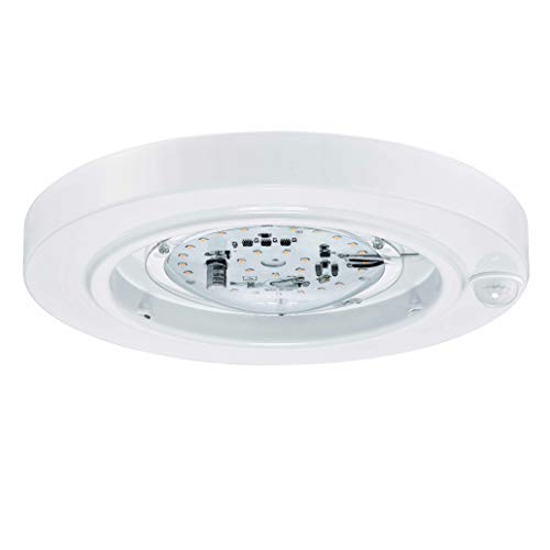 GRUENLICH LED Motion Sensor Flush Mount Ceiling Lighting Fixture, 10.25 Inch 14.5W 1100 Lumen, Metal Housing, ETL Rated, White Finish-5000K